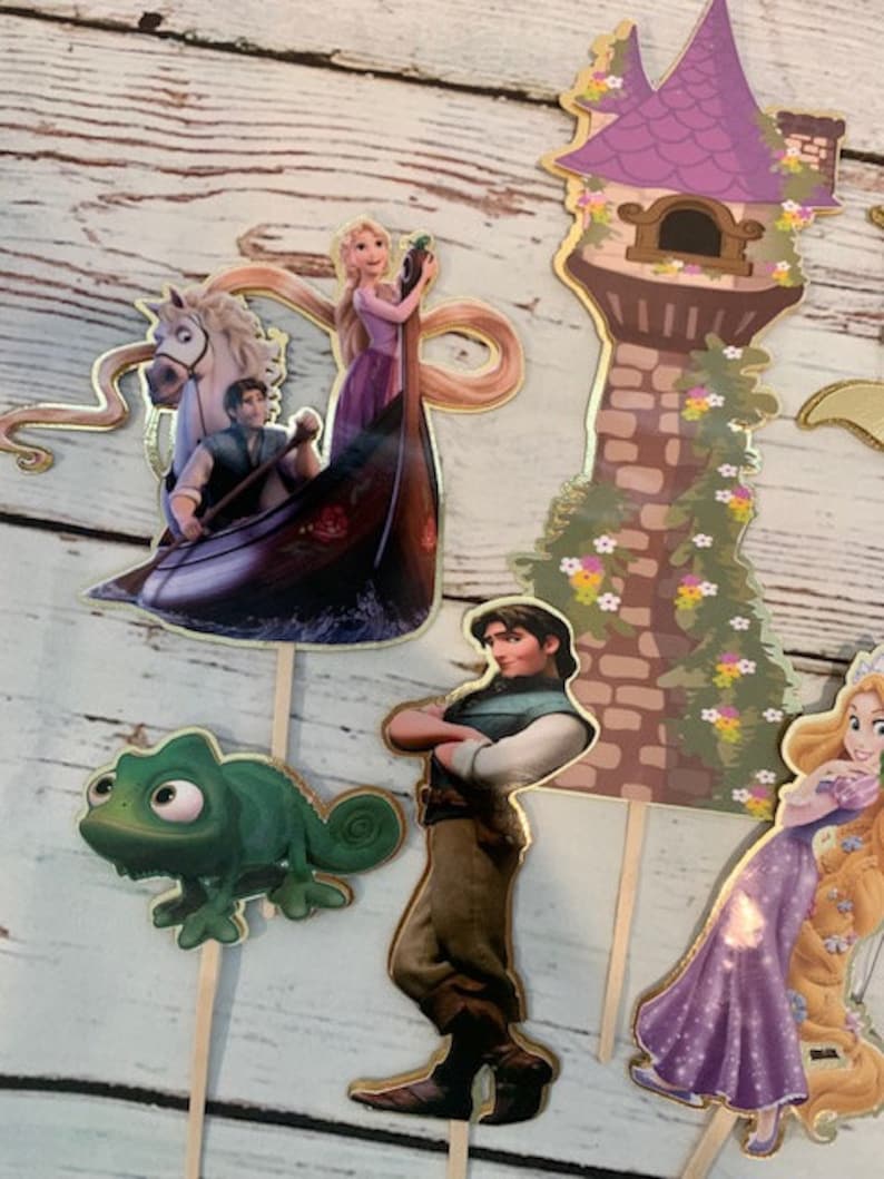 Simple Rapunzel Cake Topper Set, Princess Simple Cake Topper Set ...
