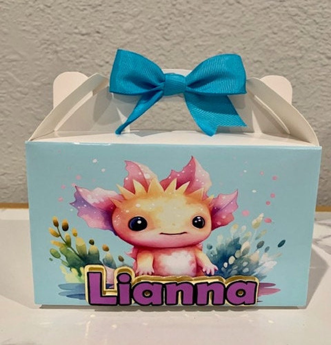Axolotl Gable Box, Axolotl Party Box, Axolotl Candy Box, Axolotl ...