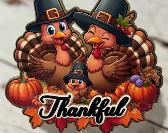 Turkey Cake Topper Thanksgiving Holiday Decor Friendsgiving Cake Cute ...