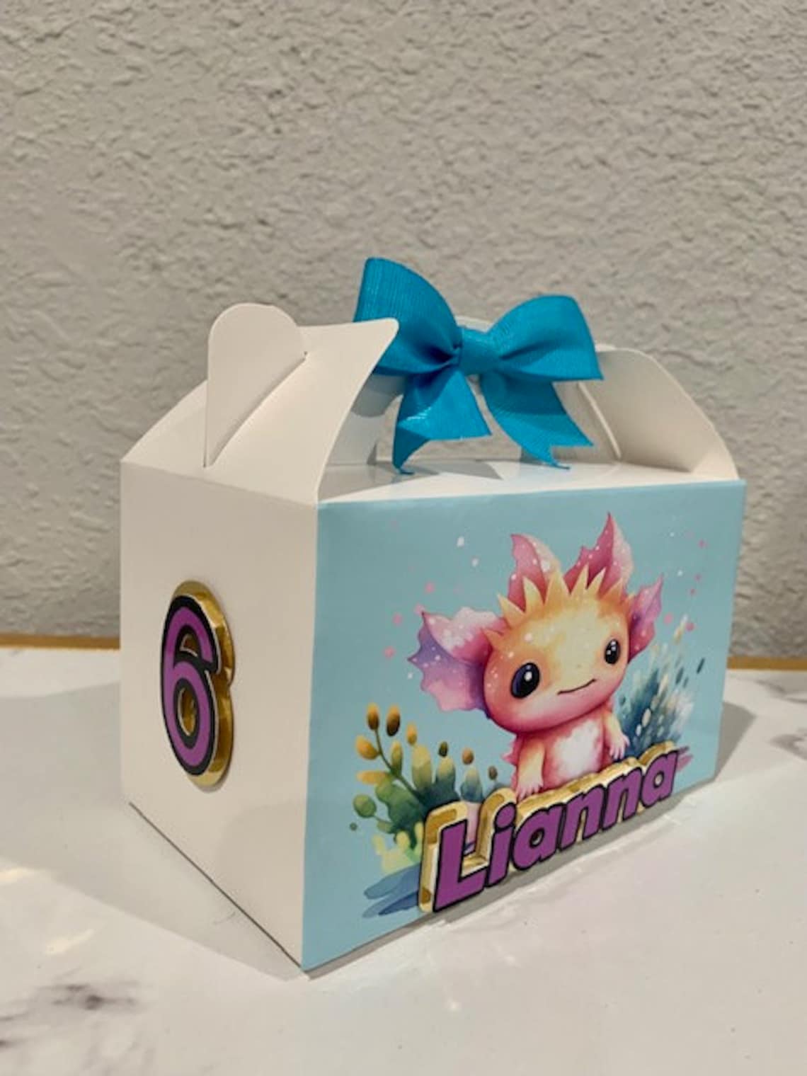 Axolotl Gable Box, Axolotl Party Box, Axolotl Candy Box, Axolotl ...