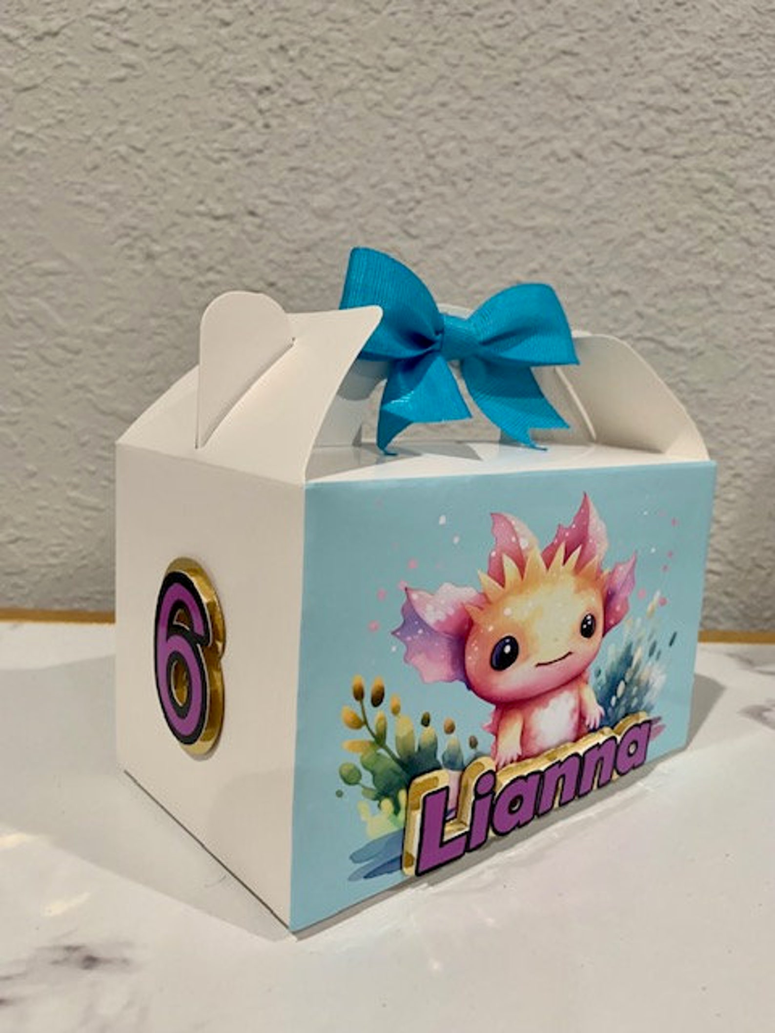 Axolotl Gable Box, Axolotl Party Box, Axolotl Candy Box, Axolotl ...