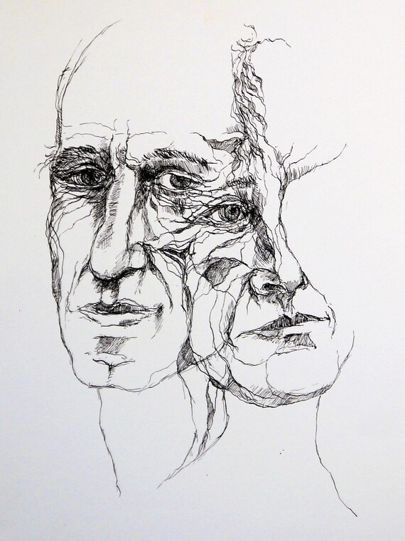 Black Ink Drawings People