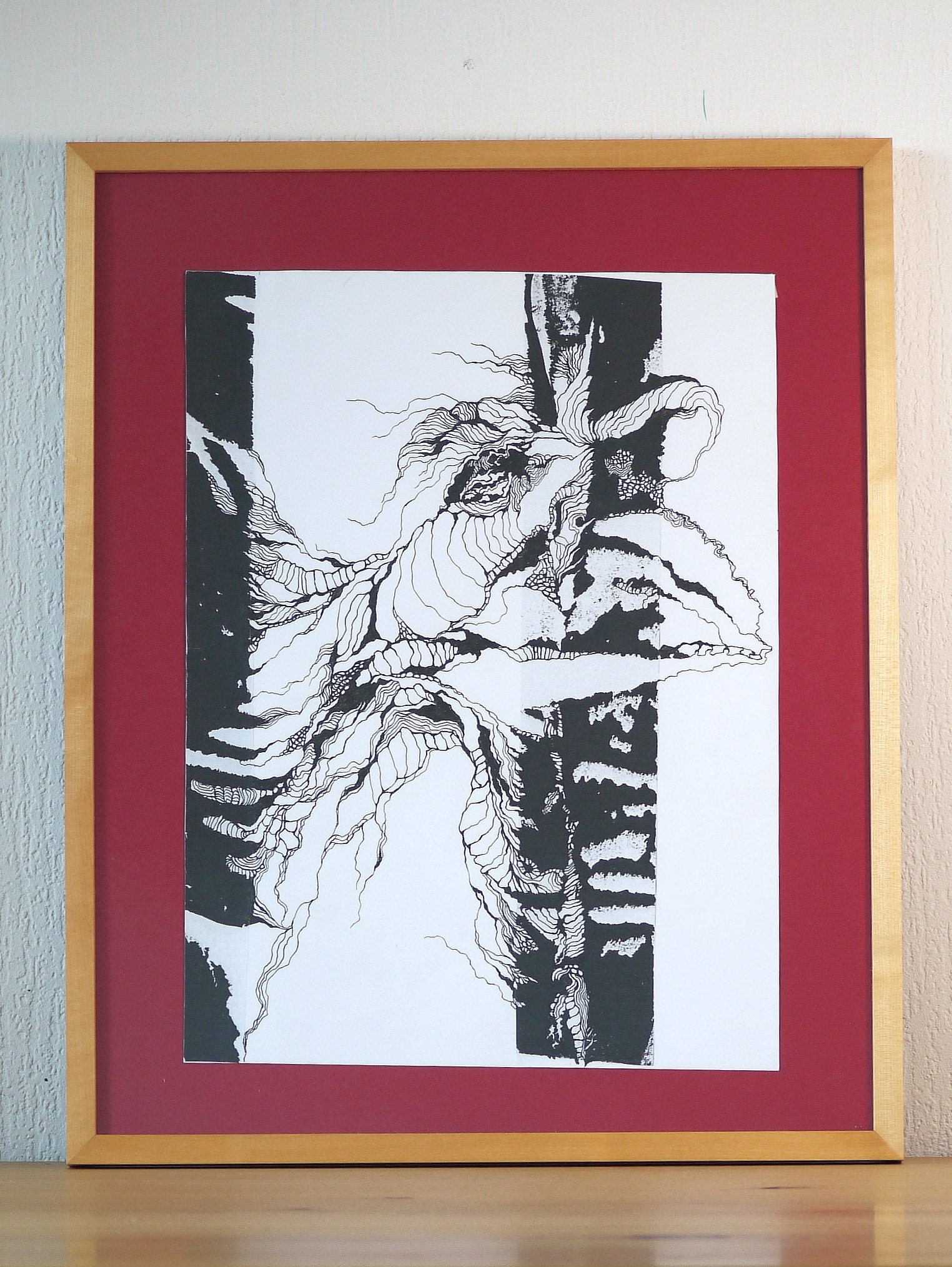 Original Drawing and Collage: Black Structure - Etsy