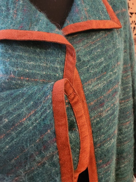 Early 60s Emerald Angora Wood Light Full-length Jacke… - Gem