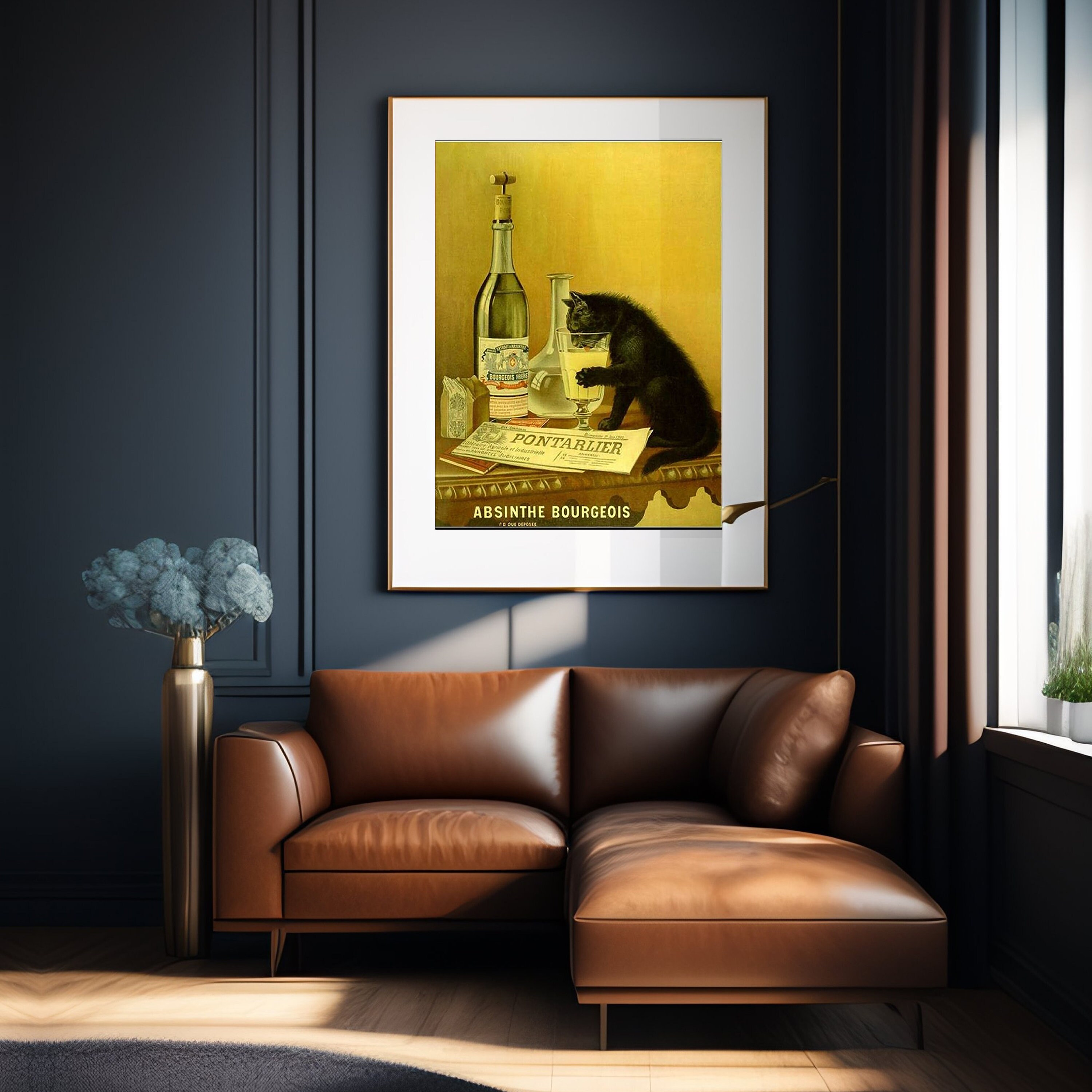 Absinthe Black Cat Vintage French Food&drink Poster, Home Bar Print ...