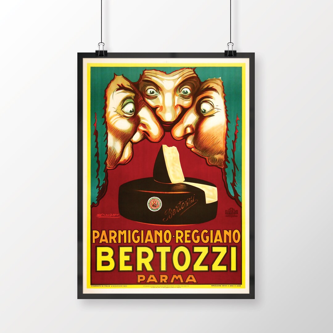 Bertozzi Parmigiano Reggiano Vintage Food&drink Poster, Housewarming ...