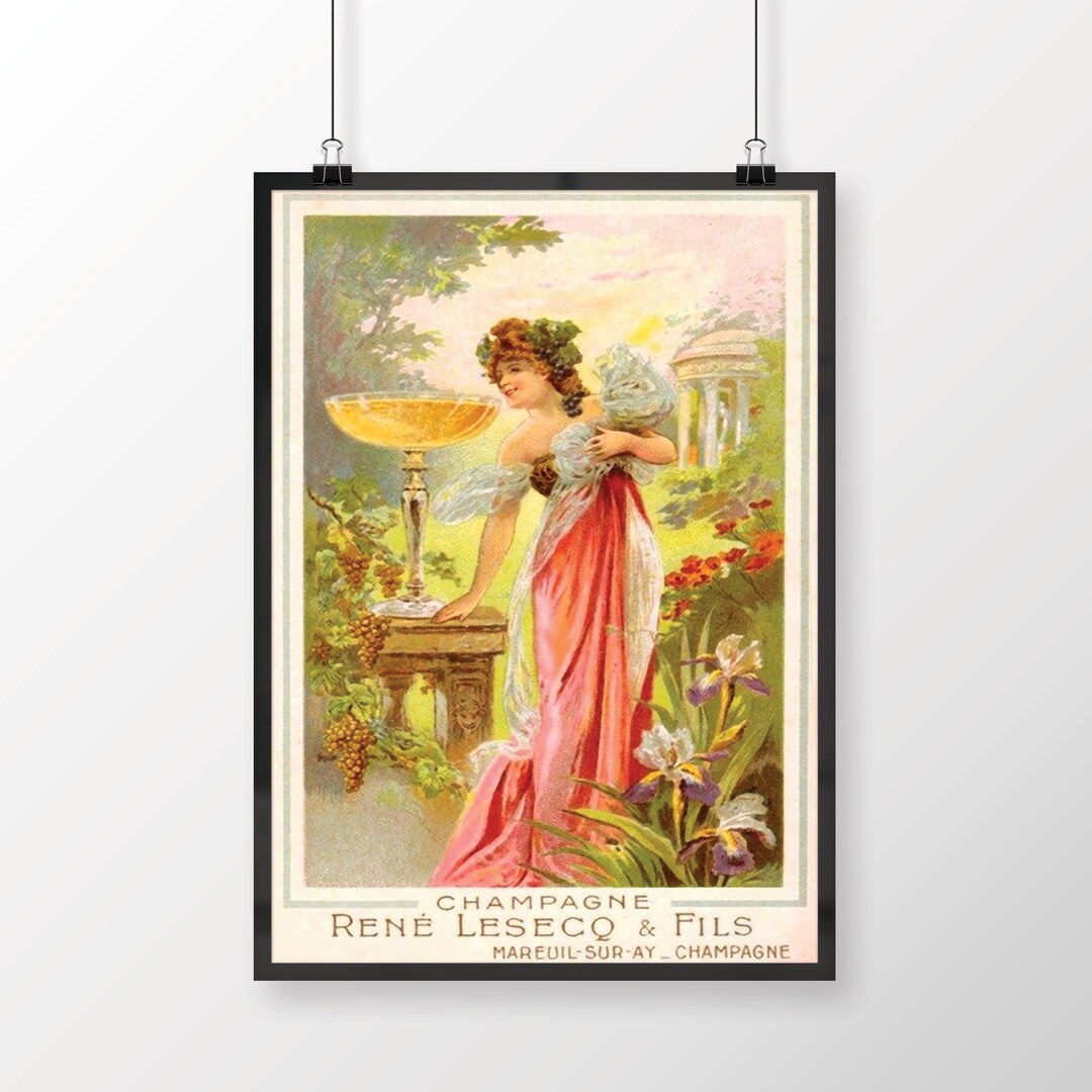 Champagne Rene Leseq Vintage Food&drink Alcohol Advertising - Etsy