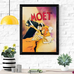 Moët Champagne Poster Alcohol Advertising Bar Wall Decor Printable Wall ...