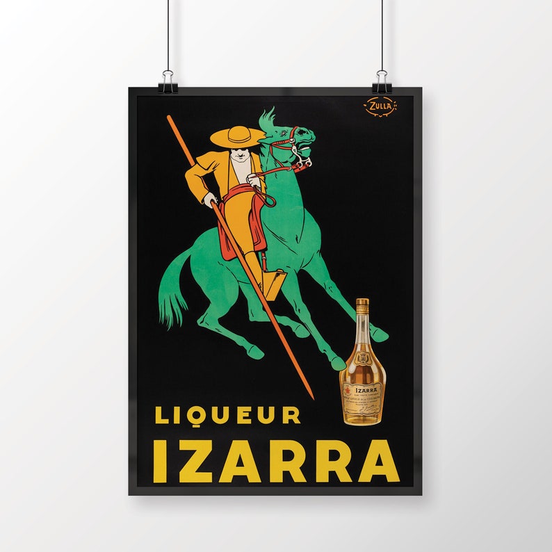 Liqueur Izarra Vintage Food&drink Poster, Printable Wall Art, Vintage ...