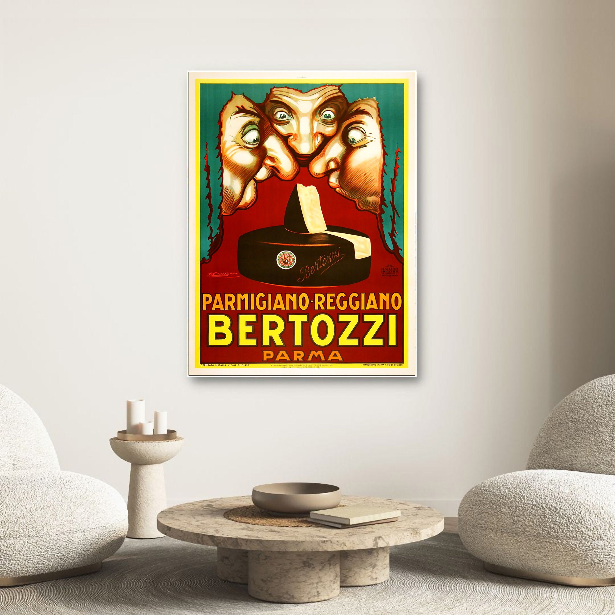 Bertozzi Parmigiano Reggiano Vintage Food&drink Poster, Housewarming ...