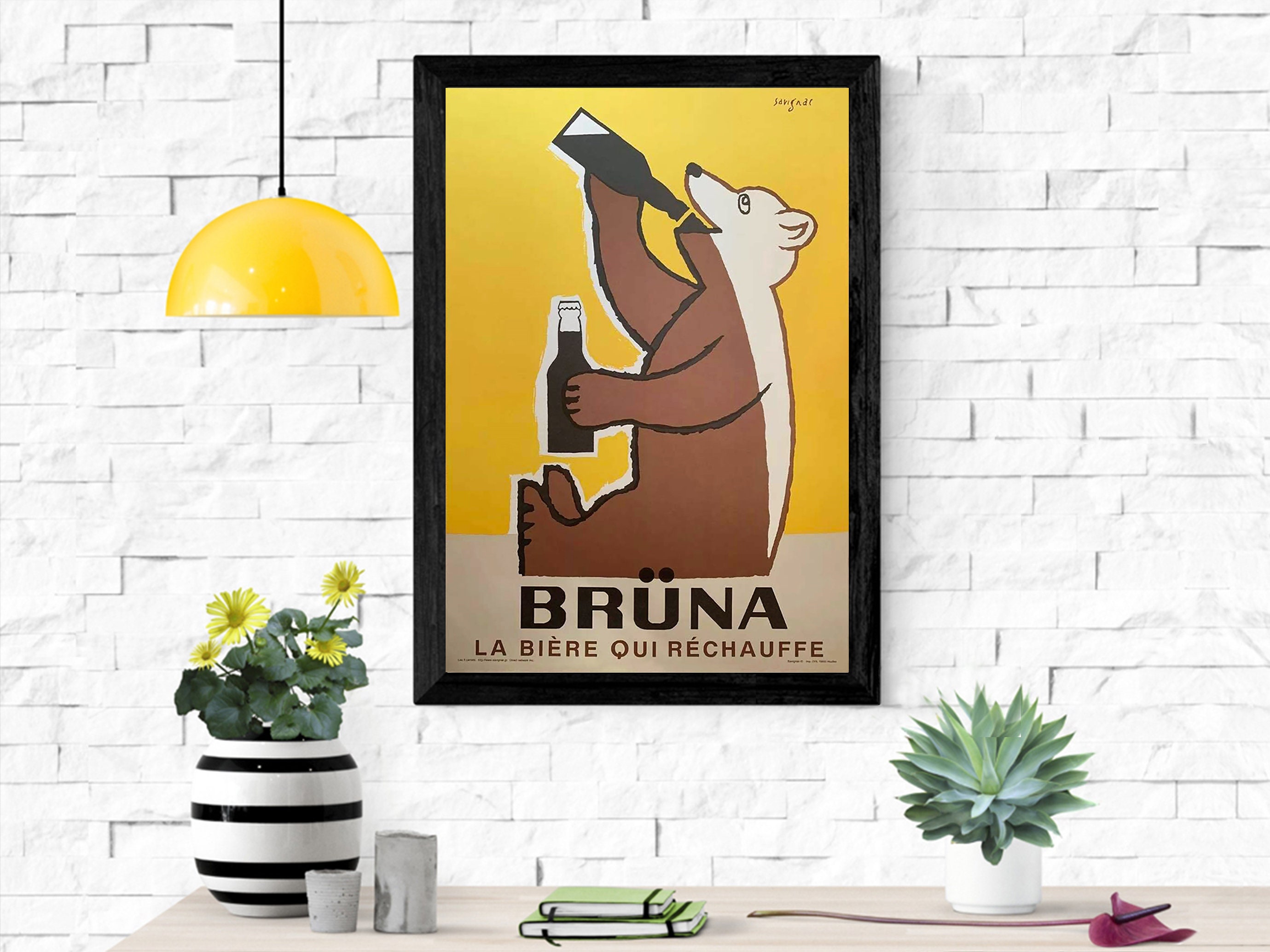 BRUNA BEER Vintage Food&drink, Home Office Wall Art Decor, Old ...
