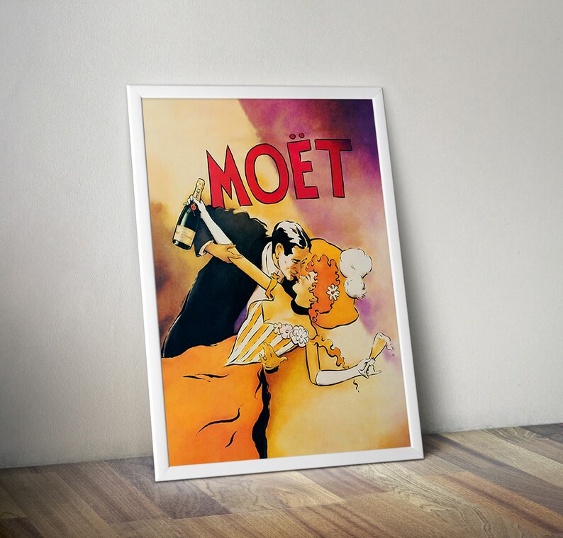 Moët Champagne Poster Alcohol Advertising Bar Wall Decor - Etsy