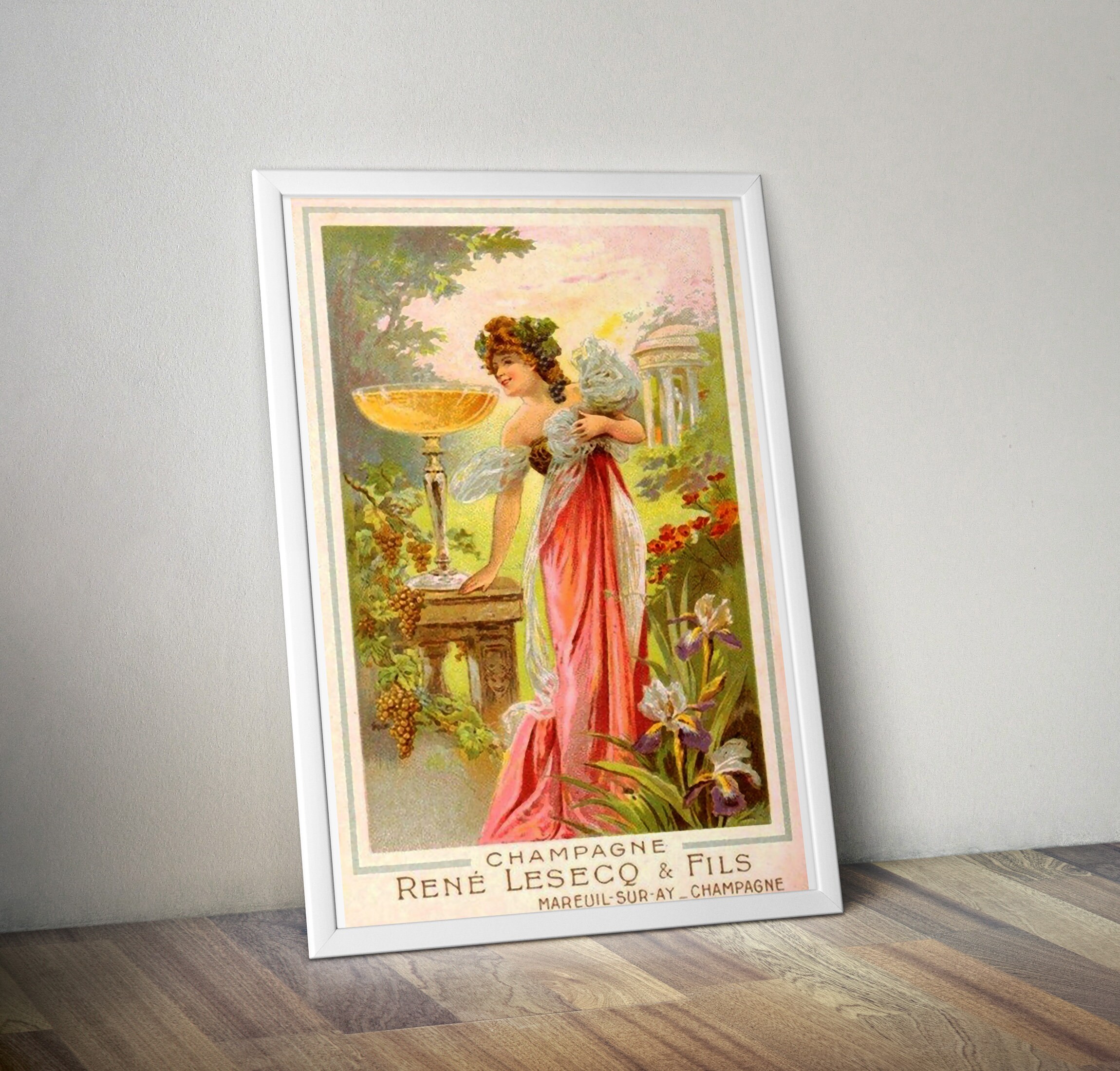 Champagne Rene Leseq Vintage Food&drink Alcohol Advertising - Etsy