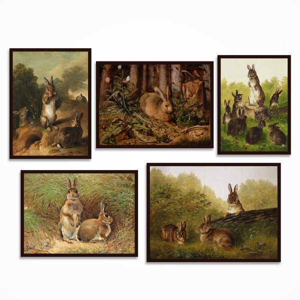 Antique Rabbit Print - Etsy