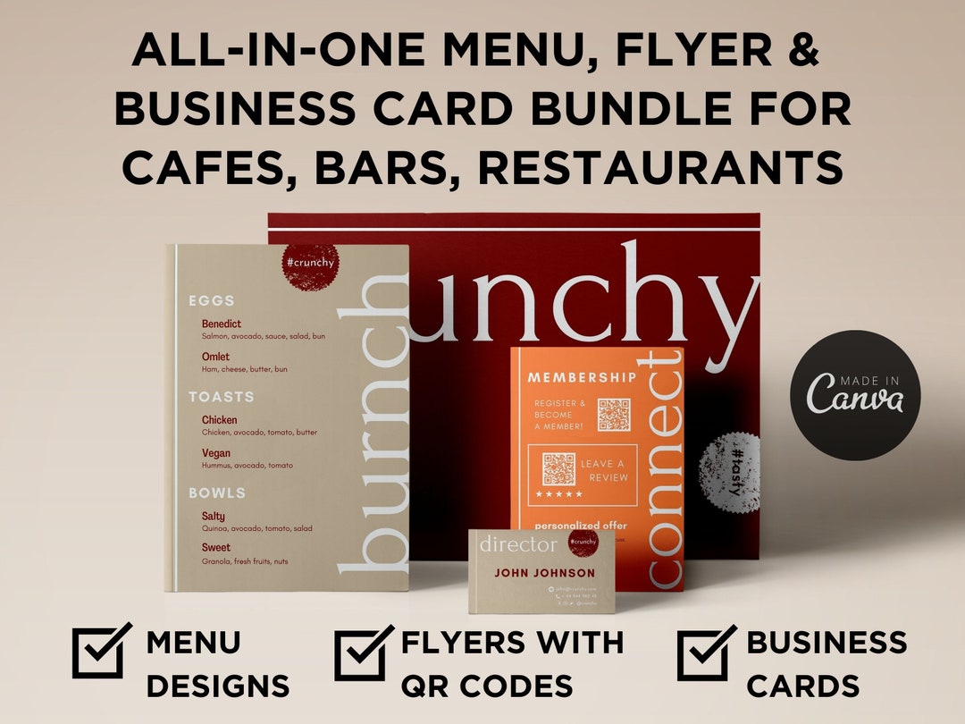 Restaurant Menu Template, Modern Menu Design, Business Card Template ...