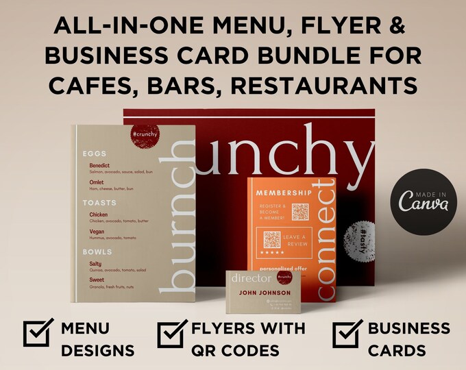 Restaurant Menu Template, Modern Menu Design, Business Card Template ...