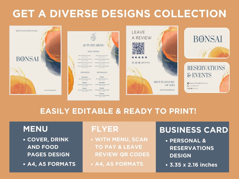 Modern Menu Template, Coffee Shop Menu, Scan to Pay Template, Business ...