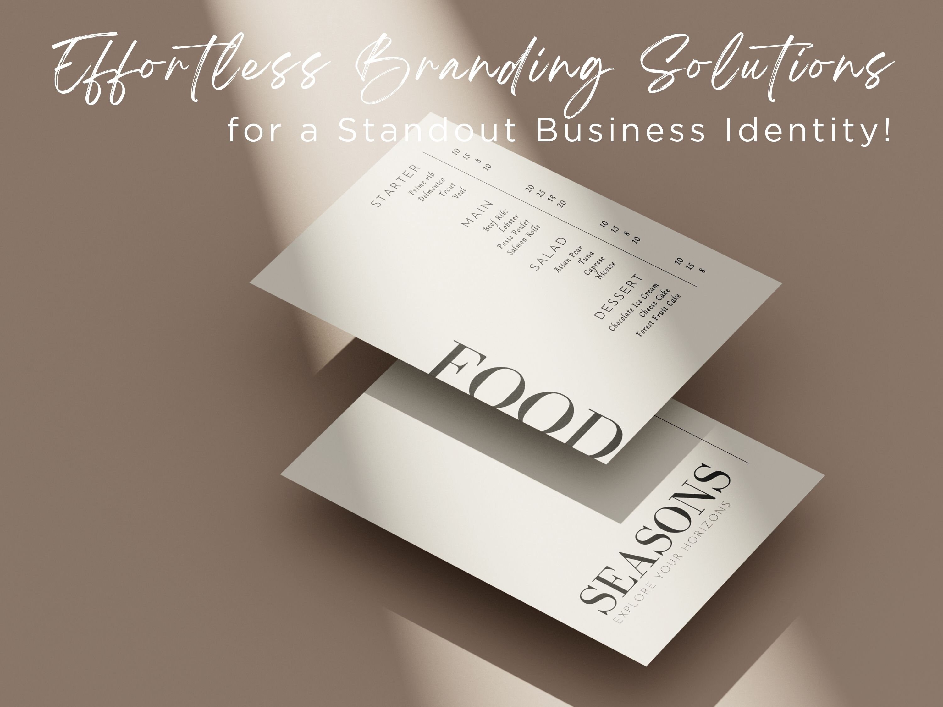 Elegant Menu Template Minimalist Menu Template Menu Flyer - Etsy