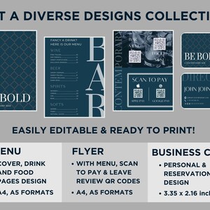 Restaurant Menu Template Cover Food Menu Canva Menu Card - Etsy