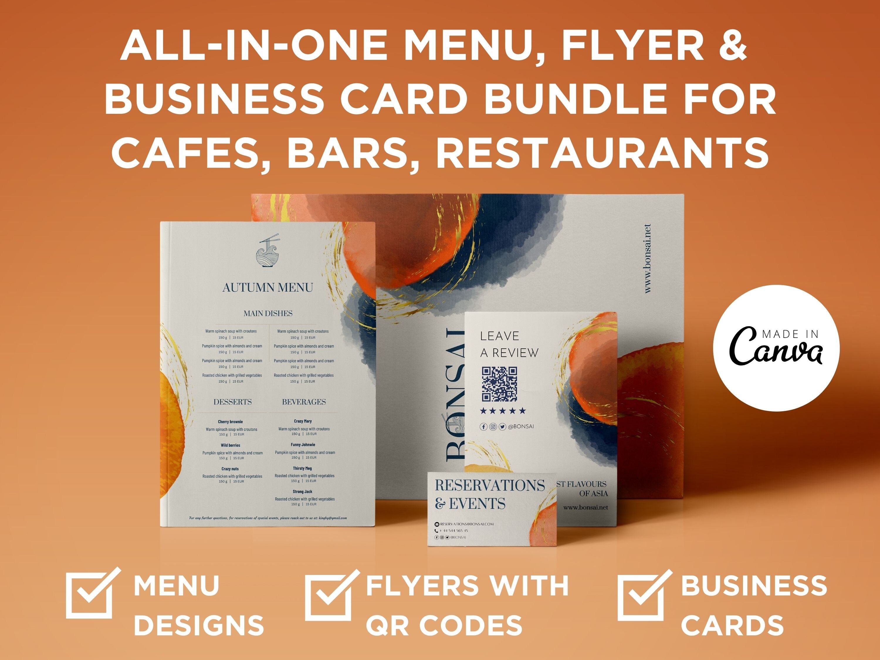 Modern Menu Template, Coffee Shop Menu, Scan to Pay Template, Business ...