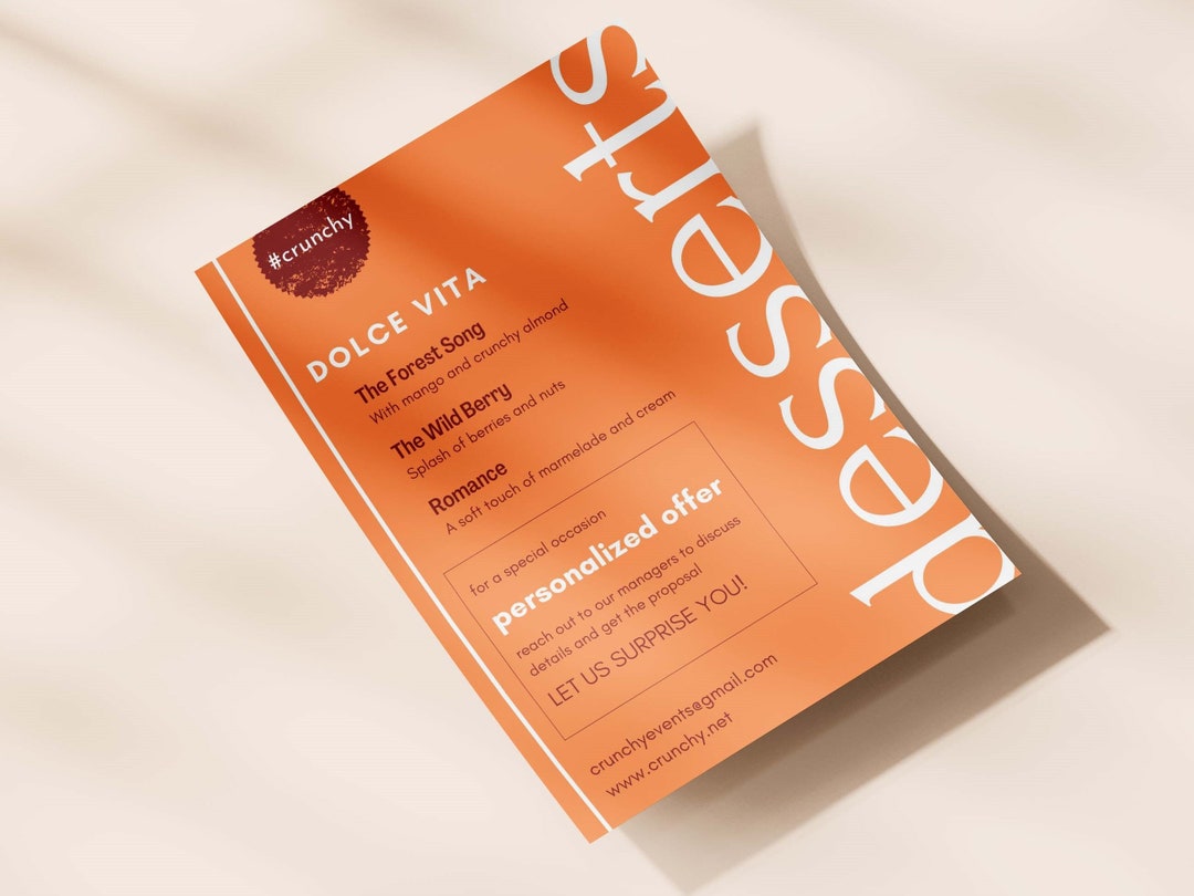 Editable Modern Menu Template Minimalist Restaurant Menu Etsy