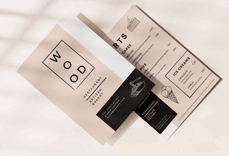 Editable Modern Menu Template / Minimalist Restaurant Menu / Printable ...