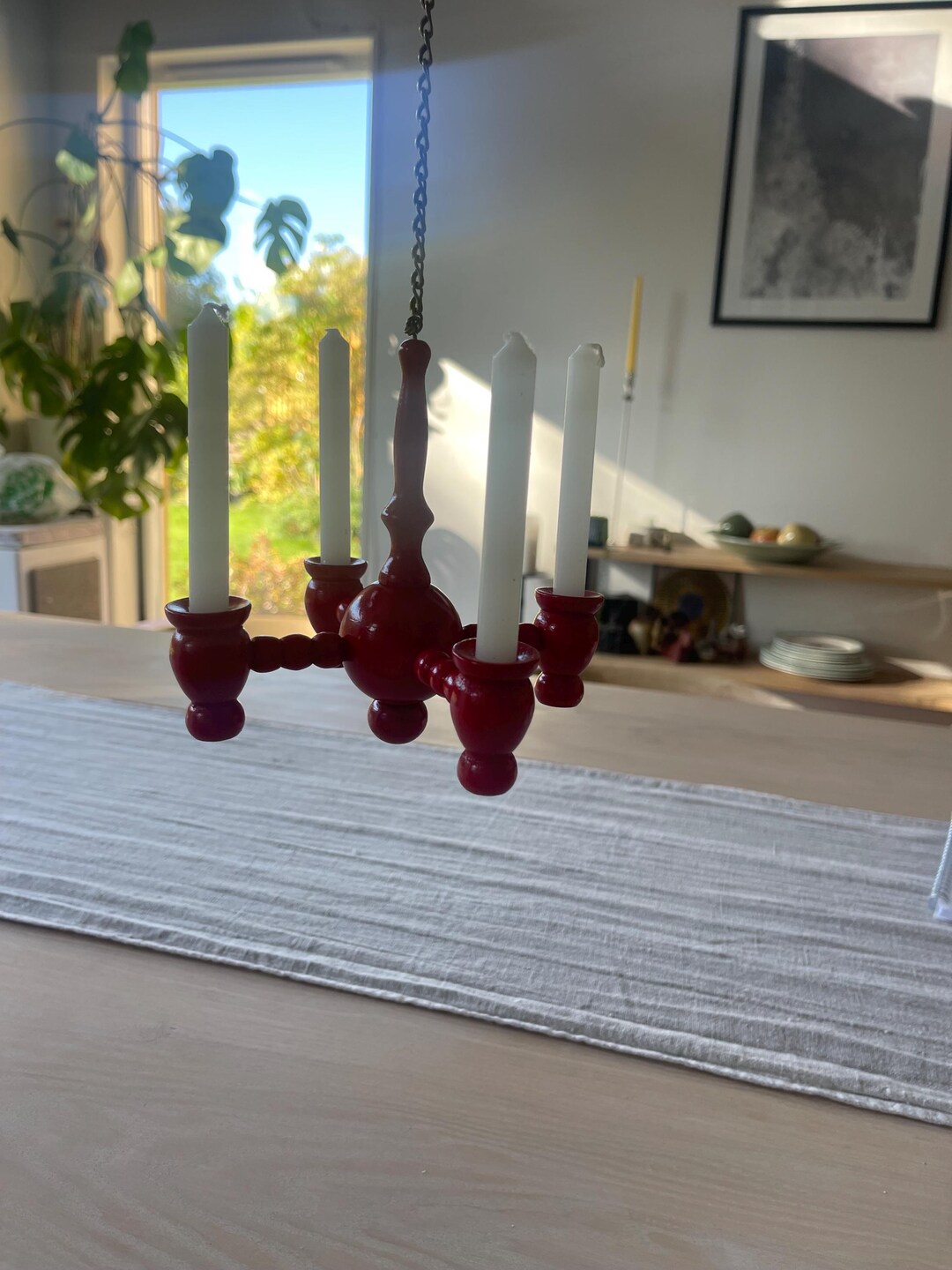 Traditional Swedish Little Wooden Christmas Candle Holder Chandelier ...