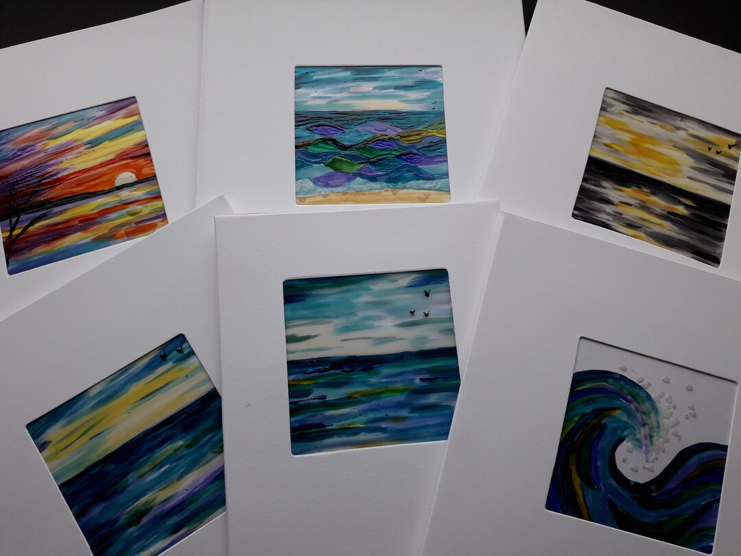 Hand Painted Original Cards Created Using Glass Paint - Etsy