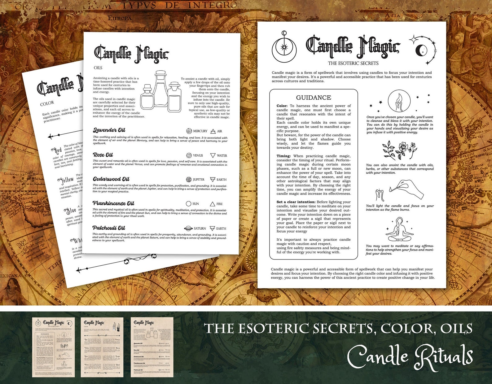 CANDLE MAGIC Pages Printable, Grimoire, Witch Shadow Book, Pdf, Jpeg ...