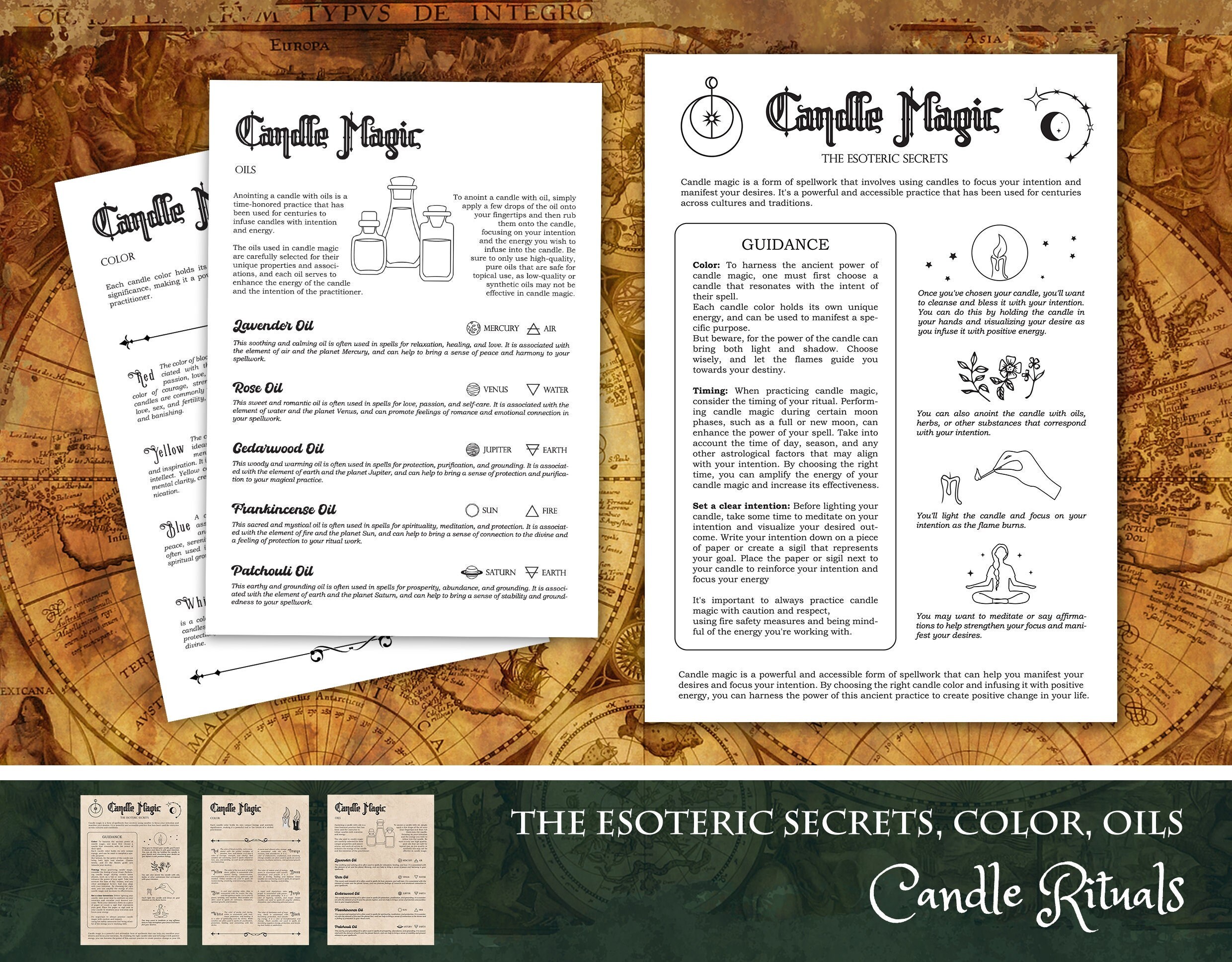 CANDLE MAGIC Pages Printable, Grimoire, Witch Shadow Book, Pdf, Jpeg ...