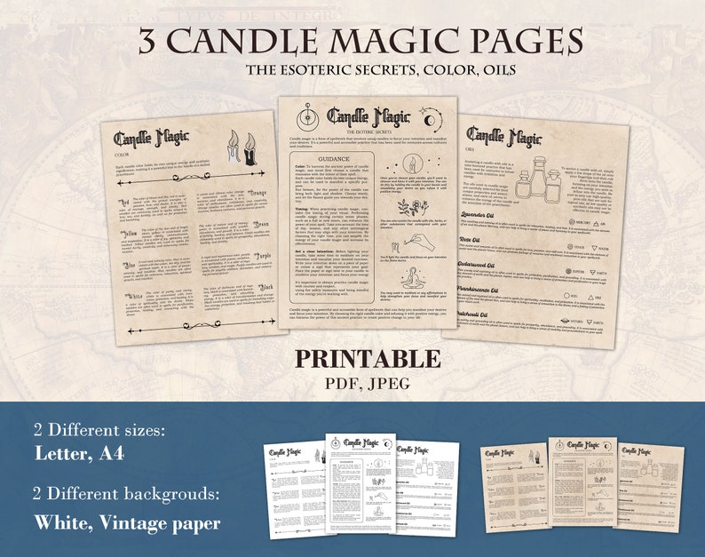CANDLE MAGIC Pages Printable, Grimoire, Witch Shadow Book, Pdf, Jpeg ...