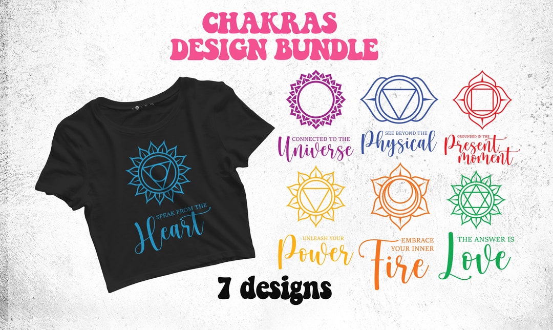 CHAKRAS Design Bundle Svg, Png, Inspirational Gift for Yoga and Chakras ...