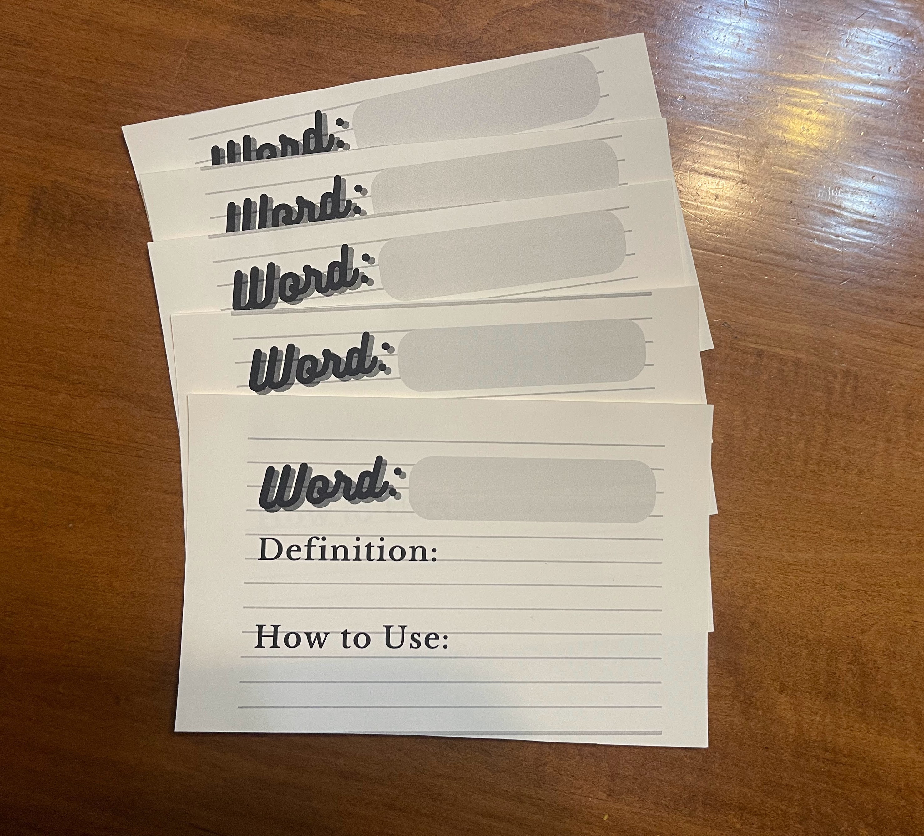 Vocabulary Wall Homeschool Template Digital Download - Etsy