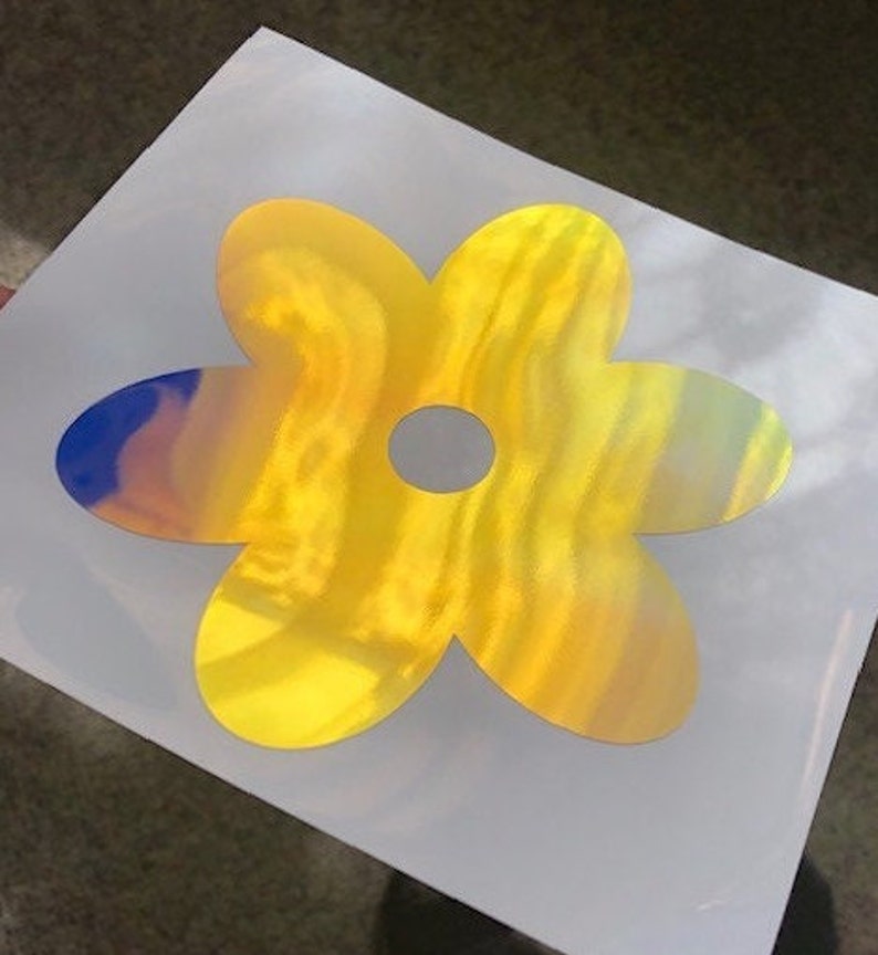Retro Flower Decal Holographic Decal Floral Sticker Car - Etsy