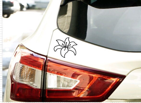 Flower Decal Outline Flower Sticker Hawaii Flower Tropical - Etsy