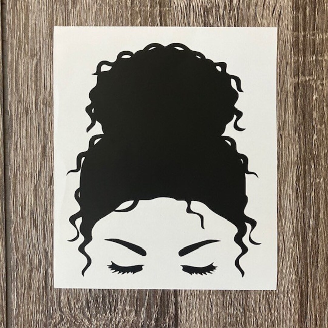 Messy Bun Decal, Cool Mom, Mom Decal, Cool Girl, Hip Chick, Car Decal ...