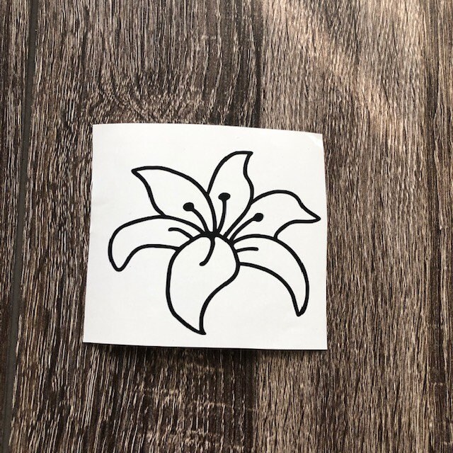 Flower Decal Outline Flower Sticker Hawaii Flower Tropical - Etsy