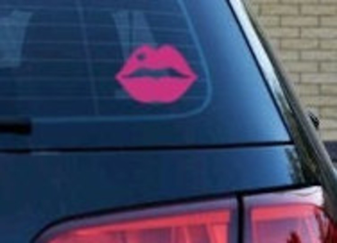 Lips Vinyl Car Decal, Lips Sticker, Bold Lips Bumper Sticker, Laptop ...