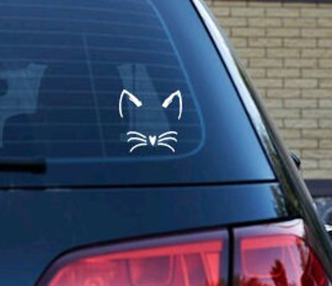 Cat Face Vinyl Car Decal Window Sticker Laptop Cat Lover - Etsy