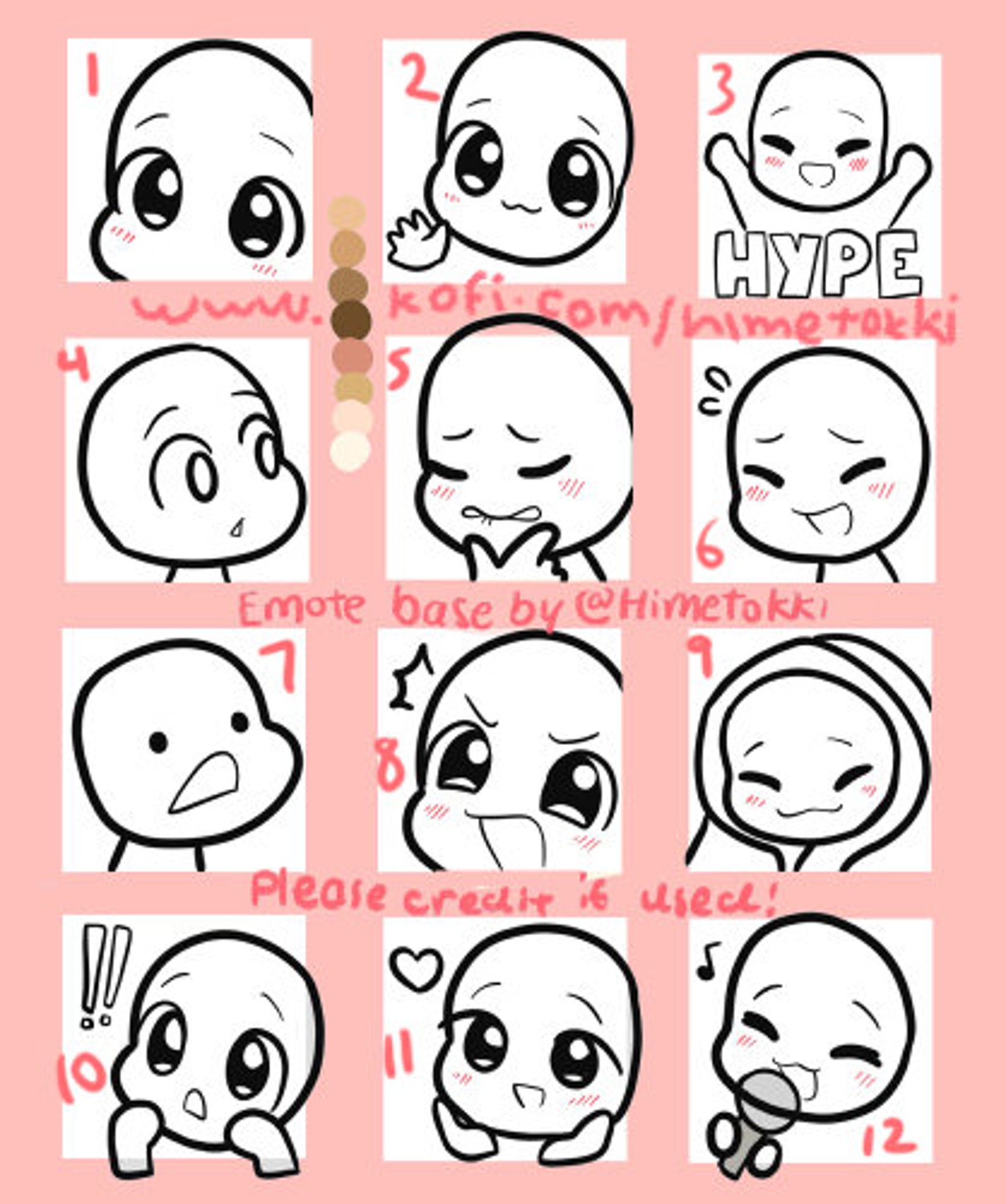 Twitch and Discord Emote Base procreate PSD File - Etsy