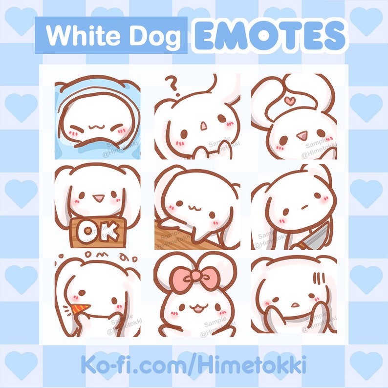 Cute White Dog Emotes for Discord and Twitch - Etsy
