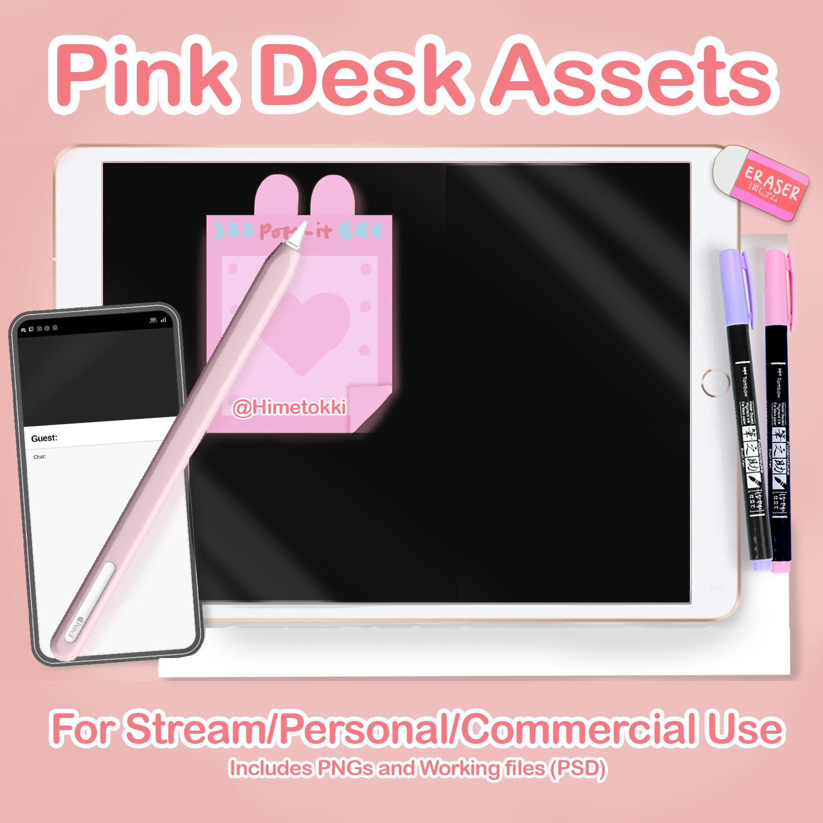 Cute Pink Desk Assets (vtuber/pngtuber) - Etsy