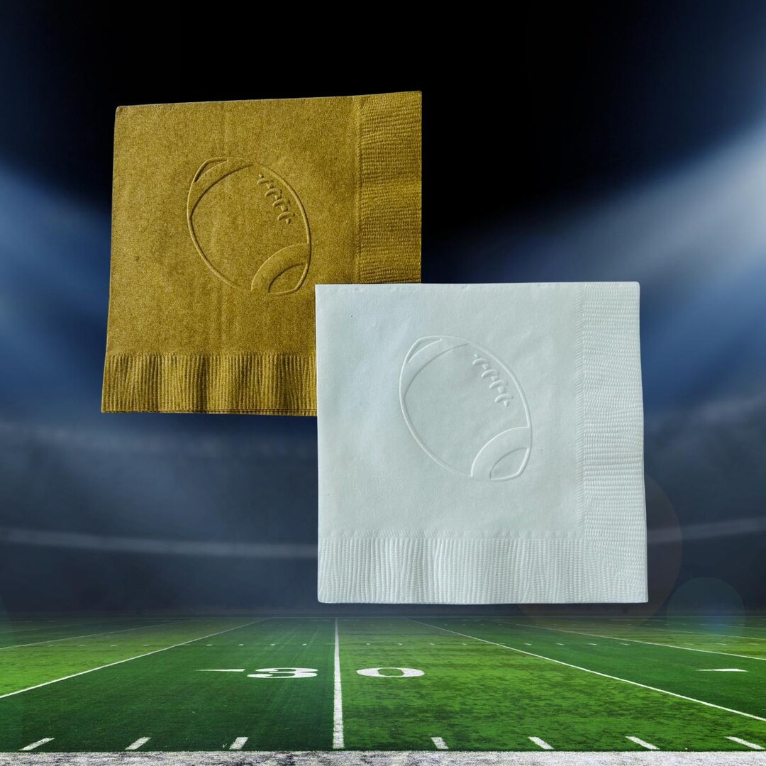 Embossed Football Cocktail Napkins: Game Day Party Decor - Etsy