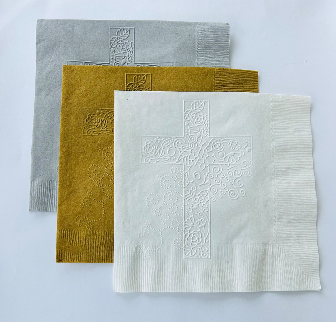 Embossed Cross Paper Napkins: Religious Party Decor - Etsy