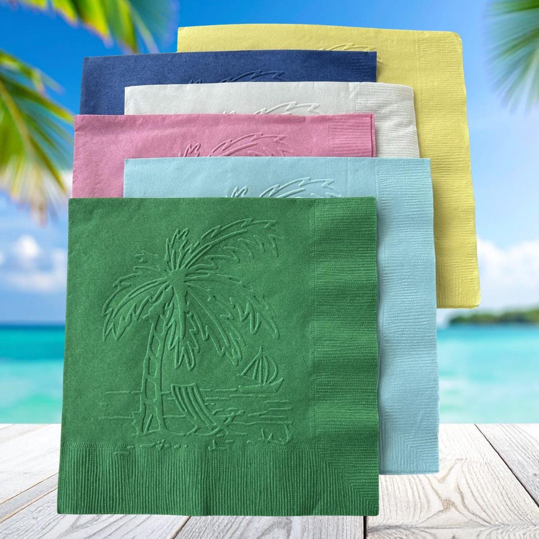 Embossed Luau Paper Napkins: Tropical Beach Party Decor - Etsy