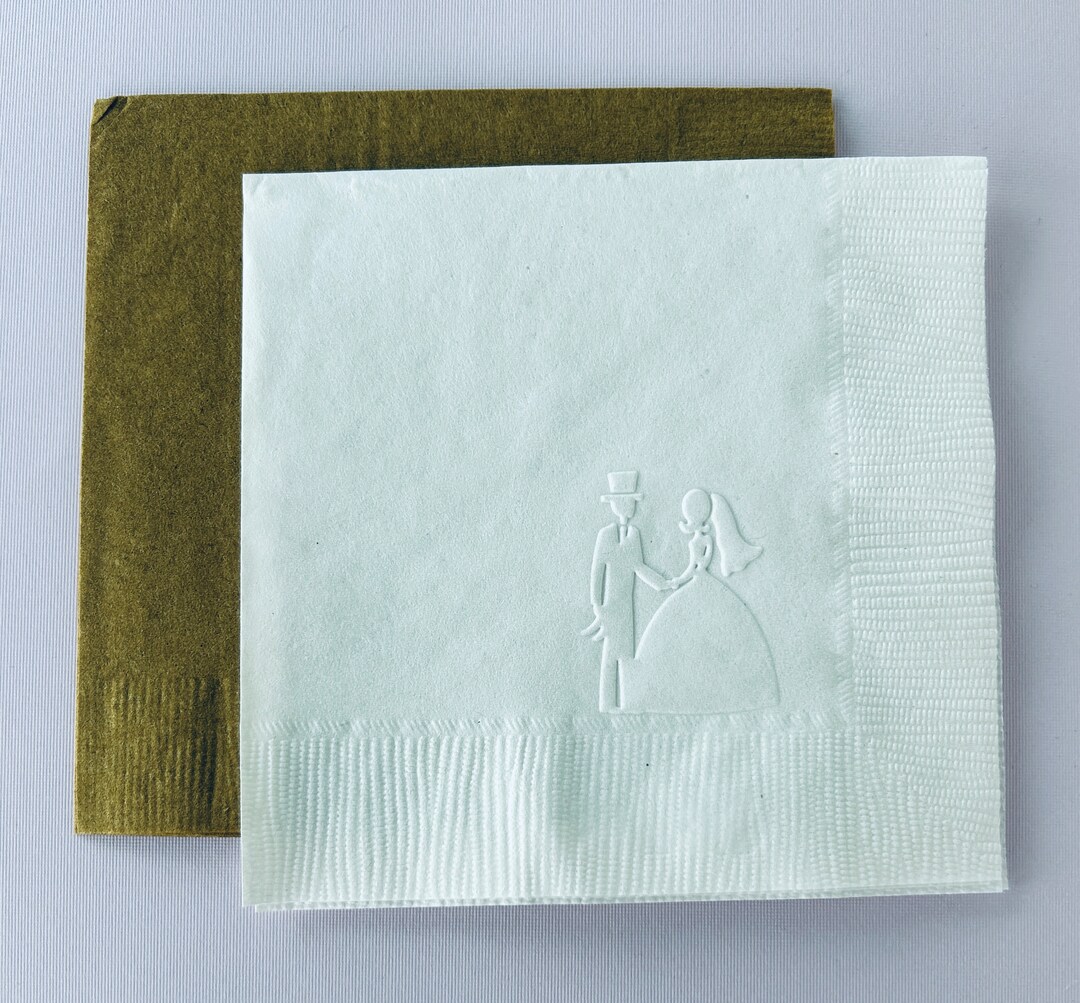 Embossed Bride & Groom Napkins: Wedding, Anniversary Party Decoration ...