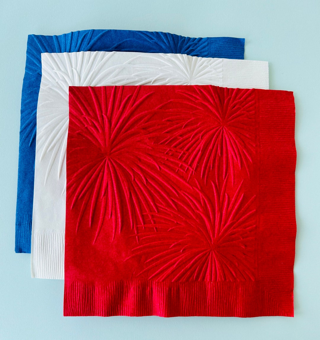 Embossed Fireworks Napkins: 4th of July Party Decoration - Etsy
