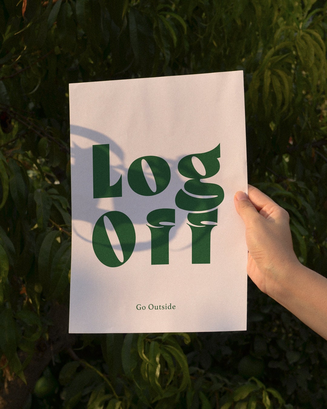 Log off (go Outside) Typography Wall Art Print (funky, Type, Hiking ...
