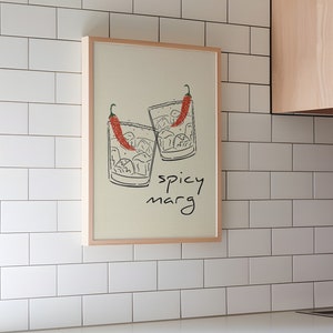 Spicy Marg Art Print Poster. (cocktail Prints, Cocktail Wall Art ...