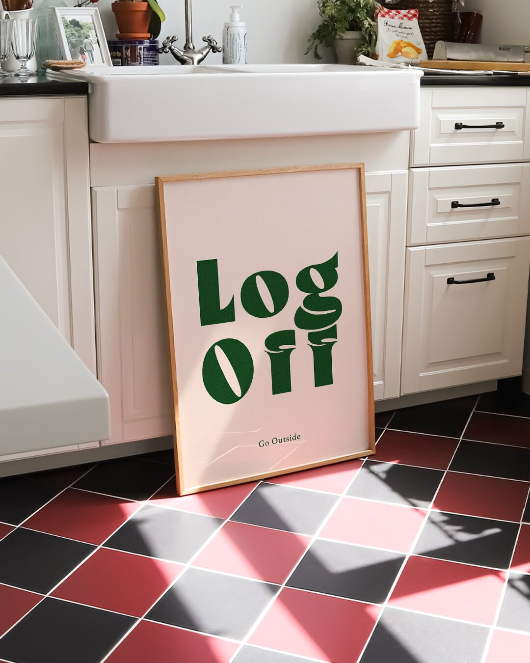 Log off (go Outside) Typography Wall Art Print (funky, Type, Hiking ...